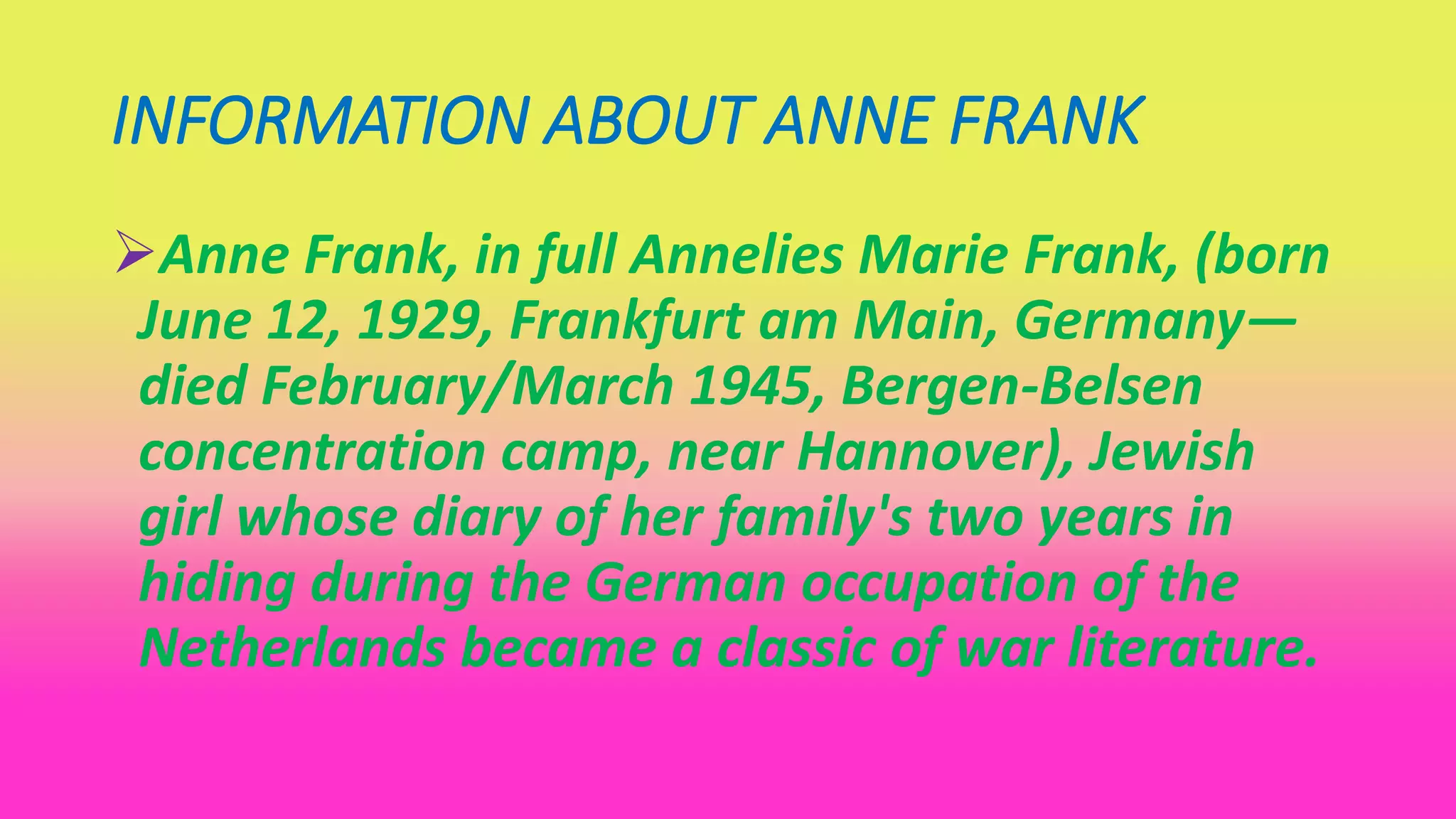 Anne frank | PPT