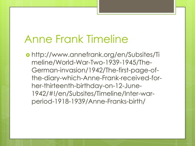 Anne Frank Introduction | PPT