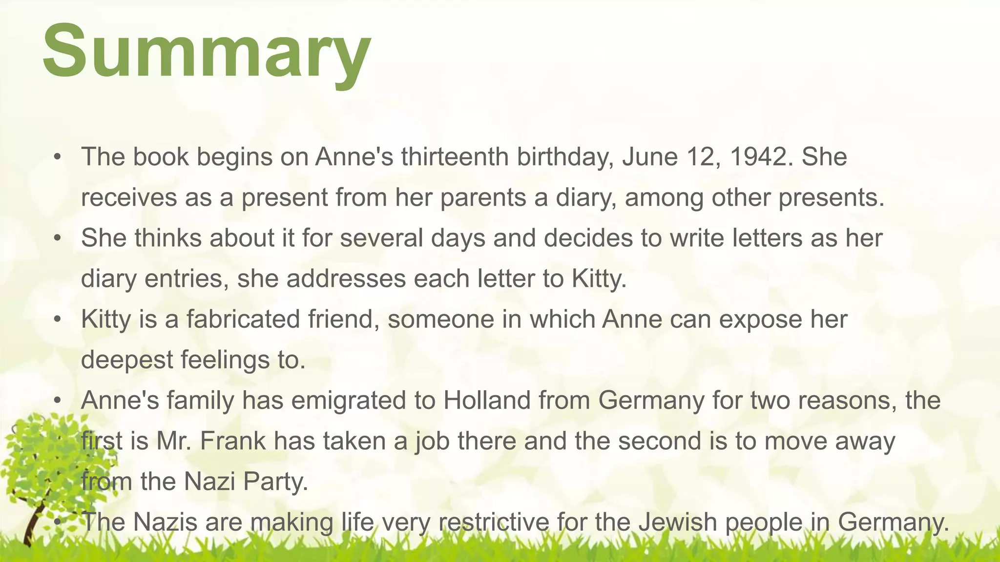 The Diary of Anne frank ppt class 10th by jagdish kumar | PPTX