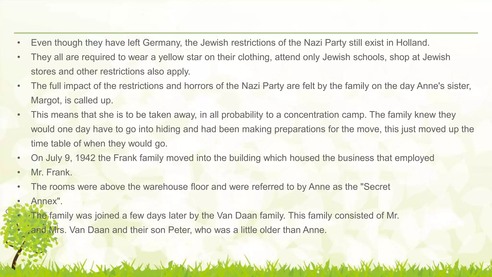 The Diary of Anne frank ppt class 10th by jagdish kumar | PPTX