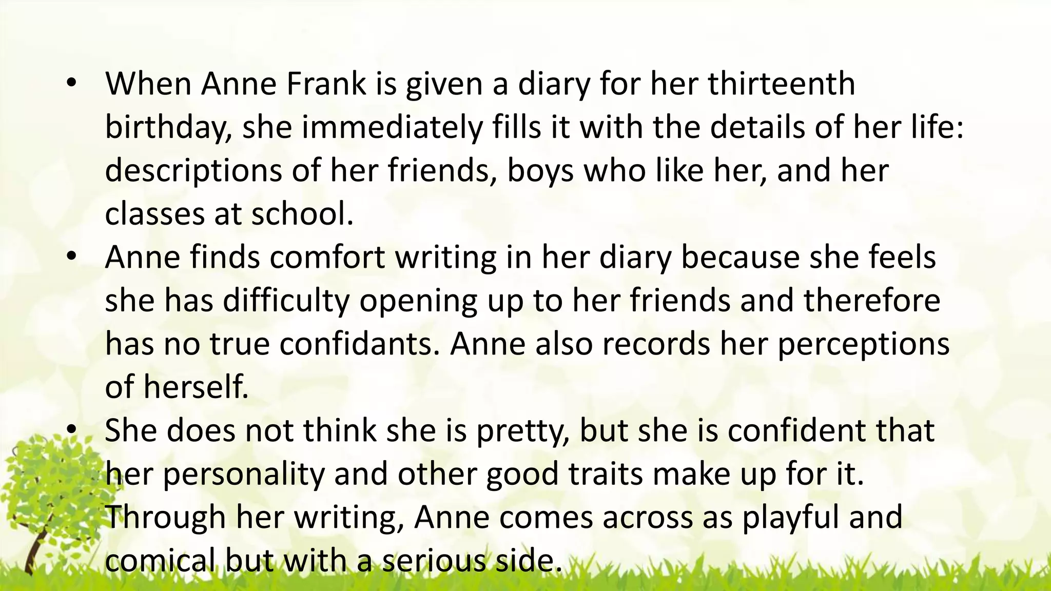 The Diary of Anne frank ppt class 10th by jagdish kumar | PPTX