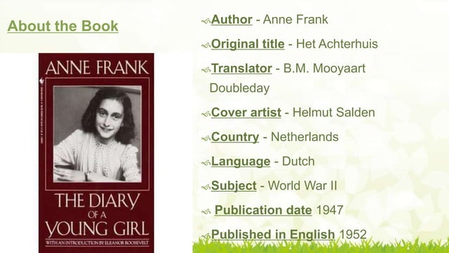 The Diary of Anne frank ppt class 10th by jagdish kumar | PPTX