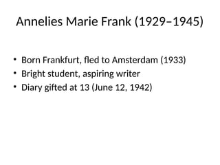 Anne_Frank_Presentation. DIARY OF A YOUNG GIRL | PPTX