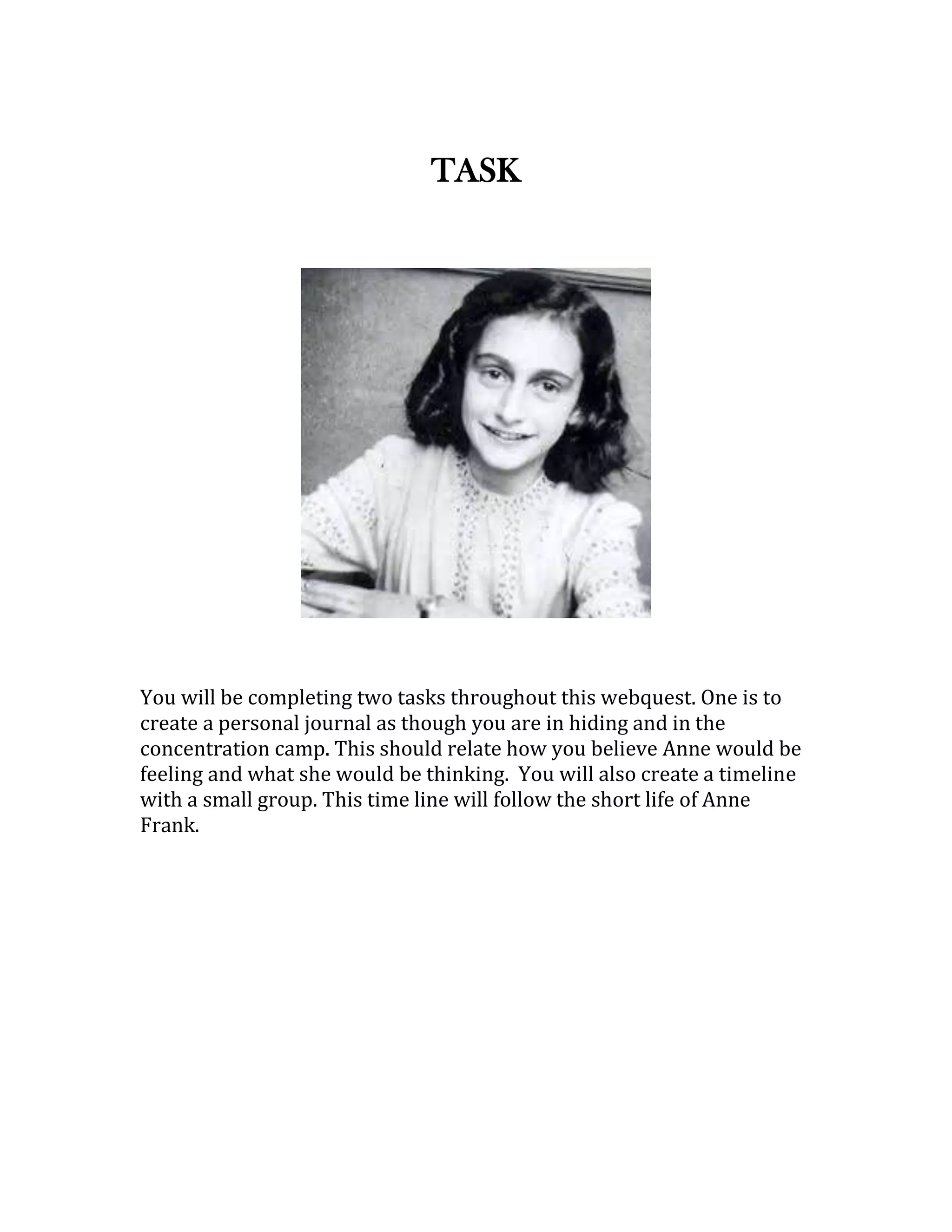 Anne frank webquest | PDF