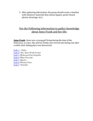 Anne frank webquest | PDF