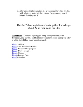 Anne frank webquest | DOC