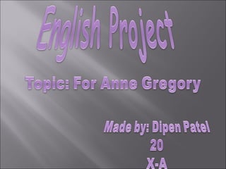Anne gregory | PPT
