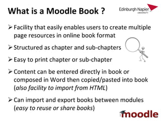 Moodle book: simply a ‘resource’ or can it also be an ‘activity’ Anne ...