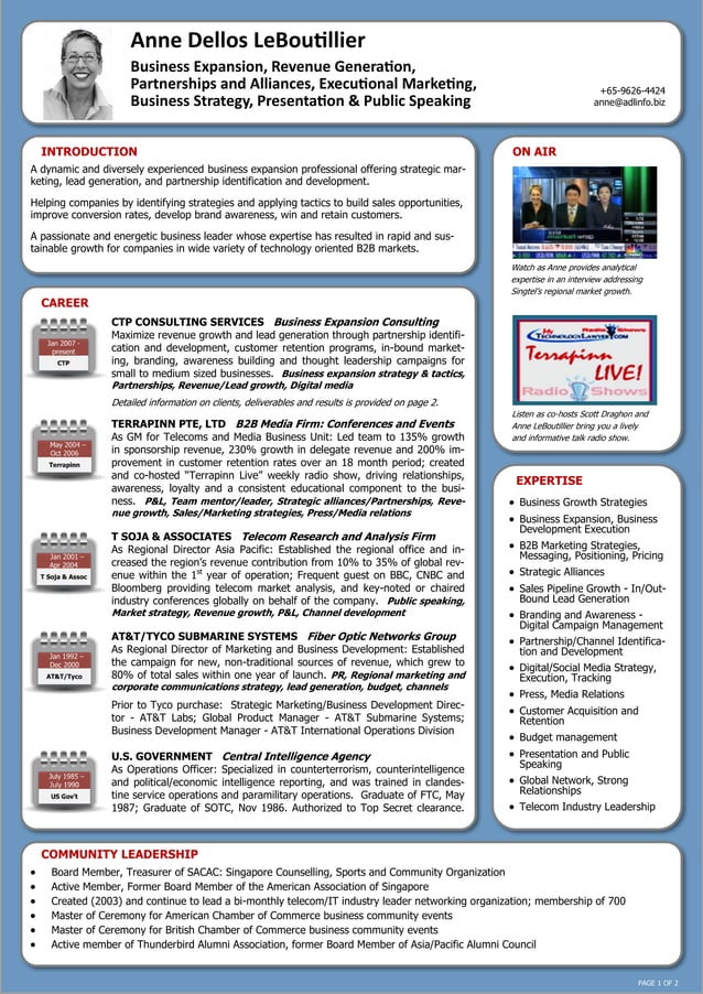 Anne LeBoutillier resume 2015 | PDF | Management Consulting Industry ...