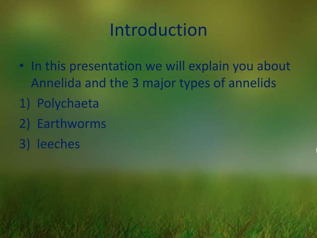 Annelida(segmented worms) | PPT