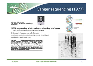 NGS - Basic principles and sequencing platforms | PDF