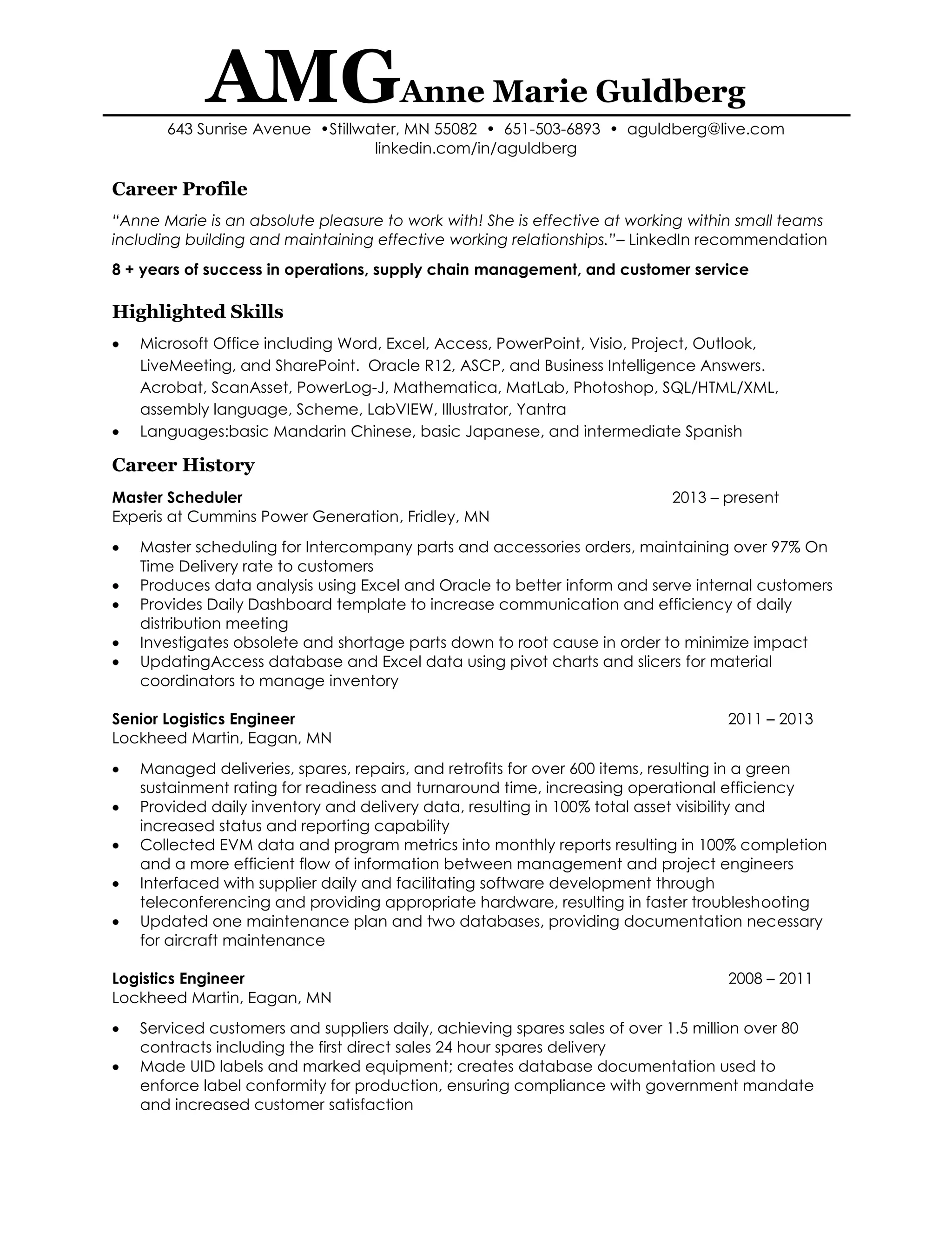 Anne Marie Guldberg Resume | DOCX