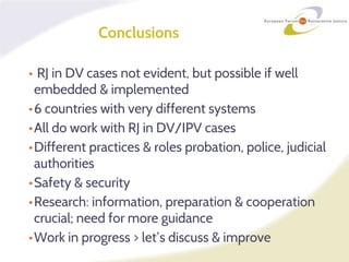 Annemieke Wolthuis: Restorative justice & domestic violence, a security issue | PDF