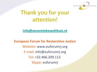 Annemieke Wolthuis: Restorative justice & domestic violence, a security issue | PDF