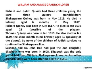 Shakespeare's Family Life | PPTX