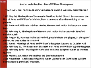 Shakespeare's Family Life | PPTX