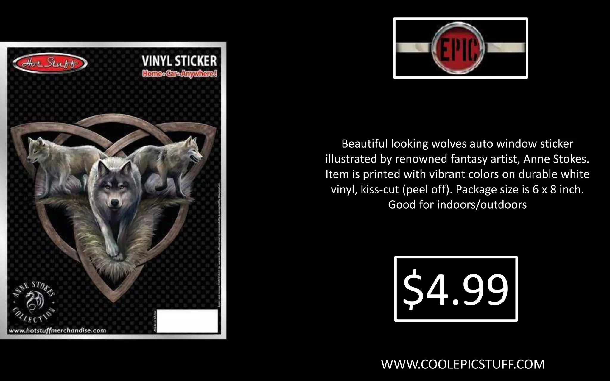 Anne Stokes Wolves Auto Sticker - Cool Epic Stuff | PDF