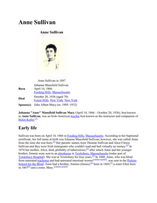 Anne sullivan | DOCX