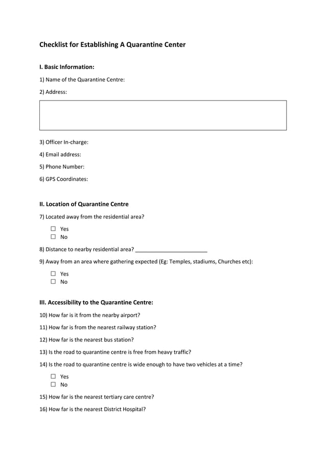 Annex 12-checklist-for-establishing-a-quarantine-centre | PDF