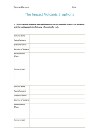 Volcanoes project | PDF