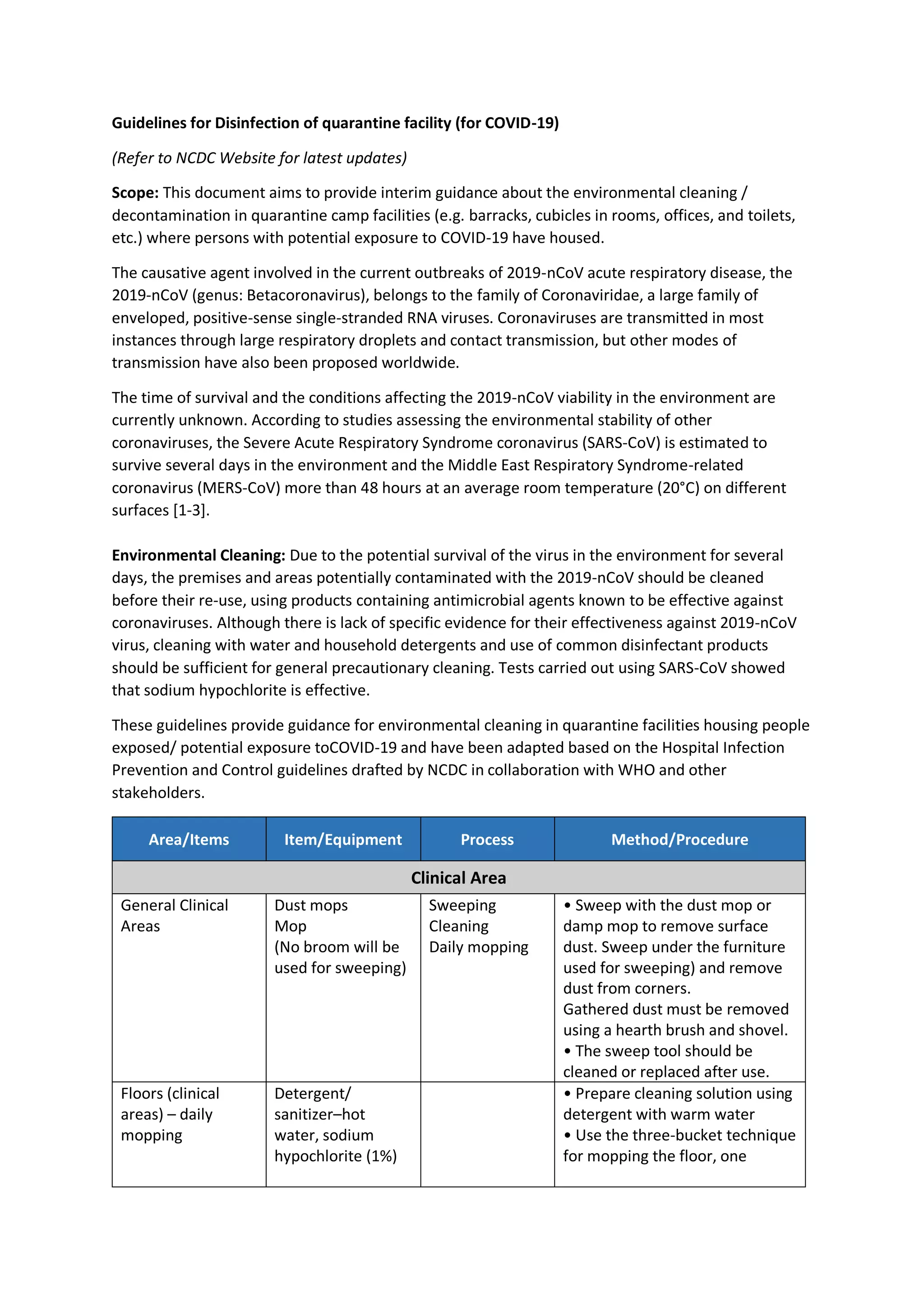 guidelines-for-disinfection-of-quarantine-facility | PDF | Infectious ...