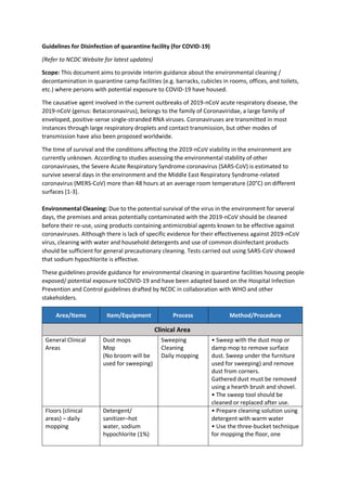 guidelines-for-disinfection-of-quarantine-facility | PDF | Infectious ...
