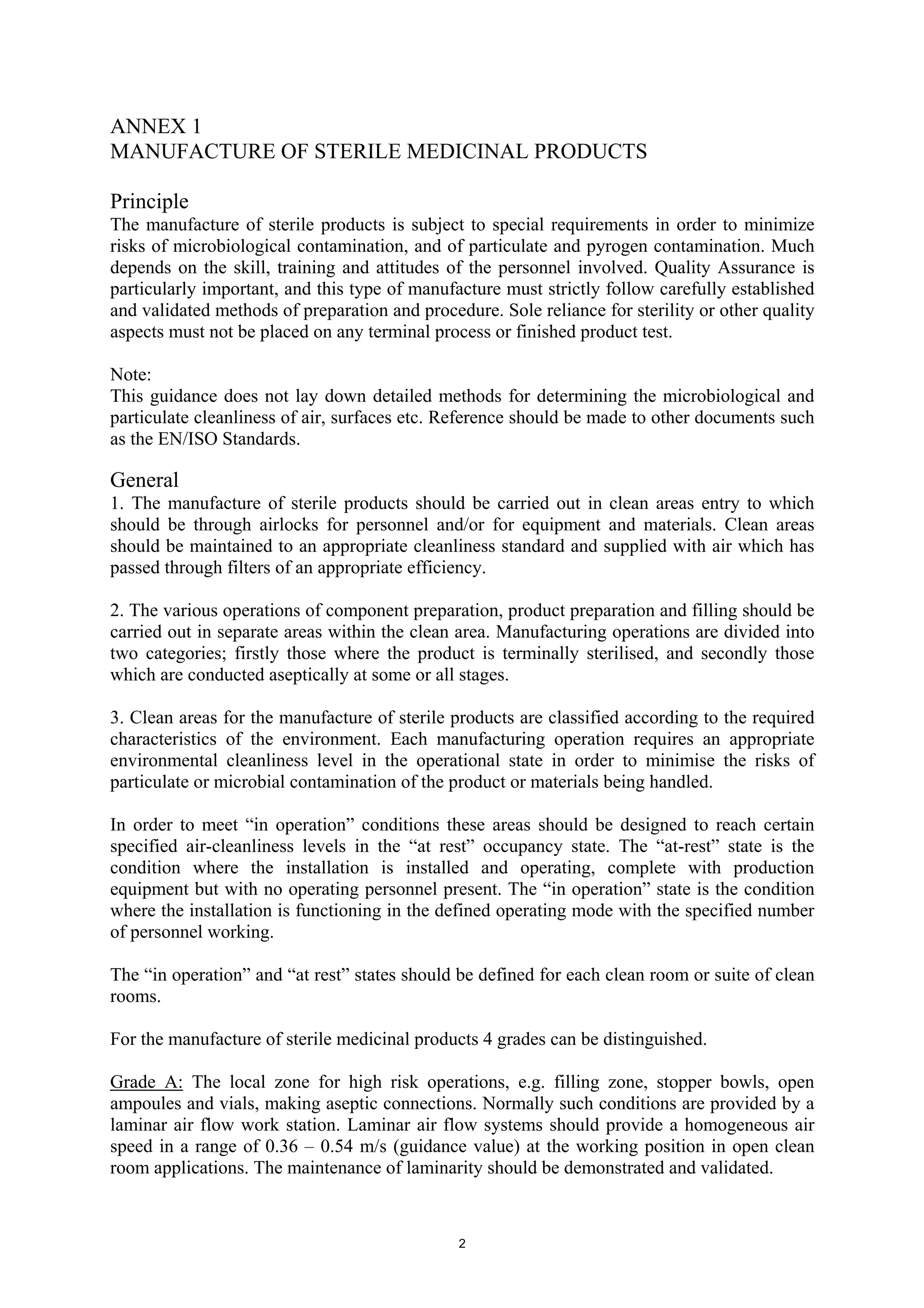 GMP EU annex 1 | PDF