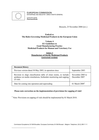 GMP EU annex 1 | PDF