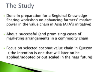 Enhancement Entry Points in the Coconut Value Chain (Selected Case ...