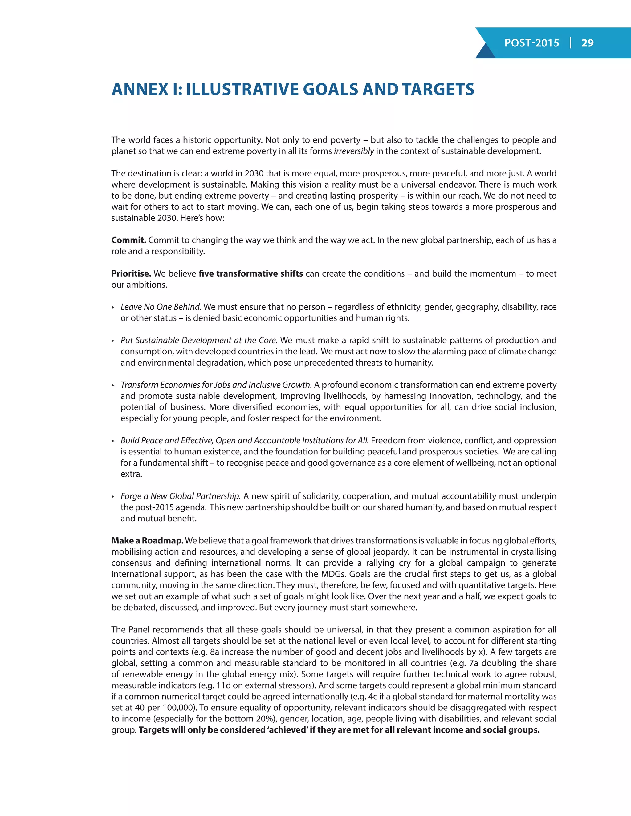 Annex I: Illustrative Goals and Targets | PPT