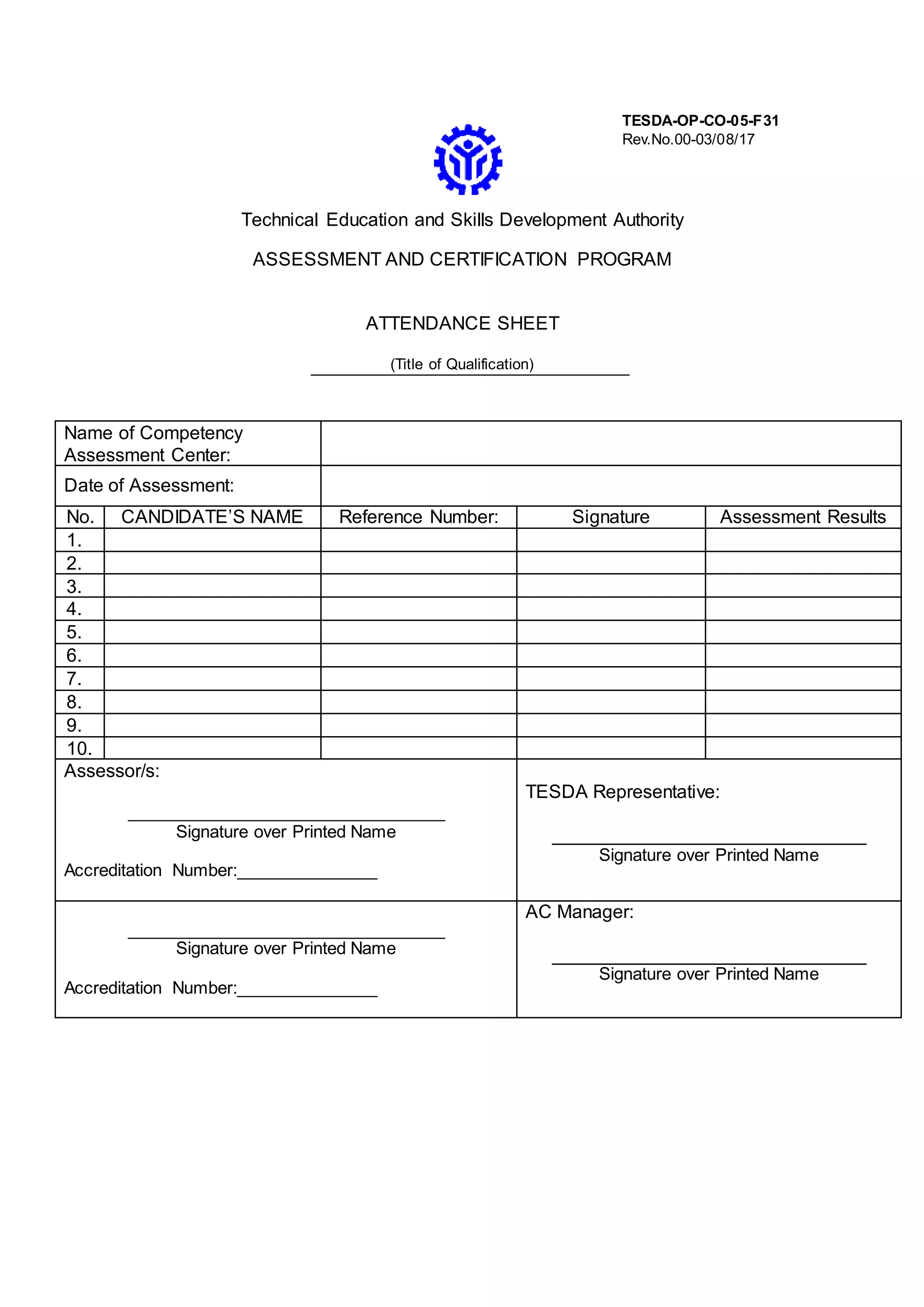 Annex 11 - Competency Assessment Forms.docx