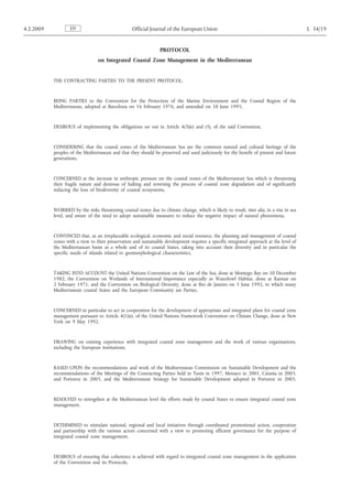 Annex 2 Barcelona Protocol ICZM 2010 | PDF