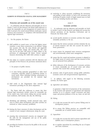 Annex 2 Barcelona Protocol ICZM 2010 | PDF | Geography | Science