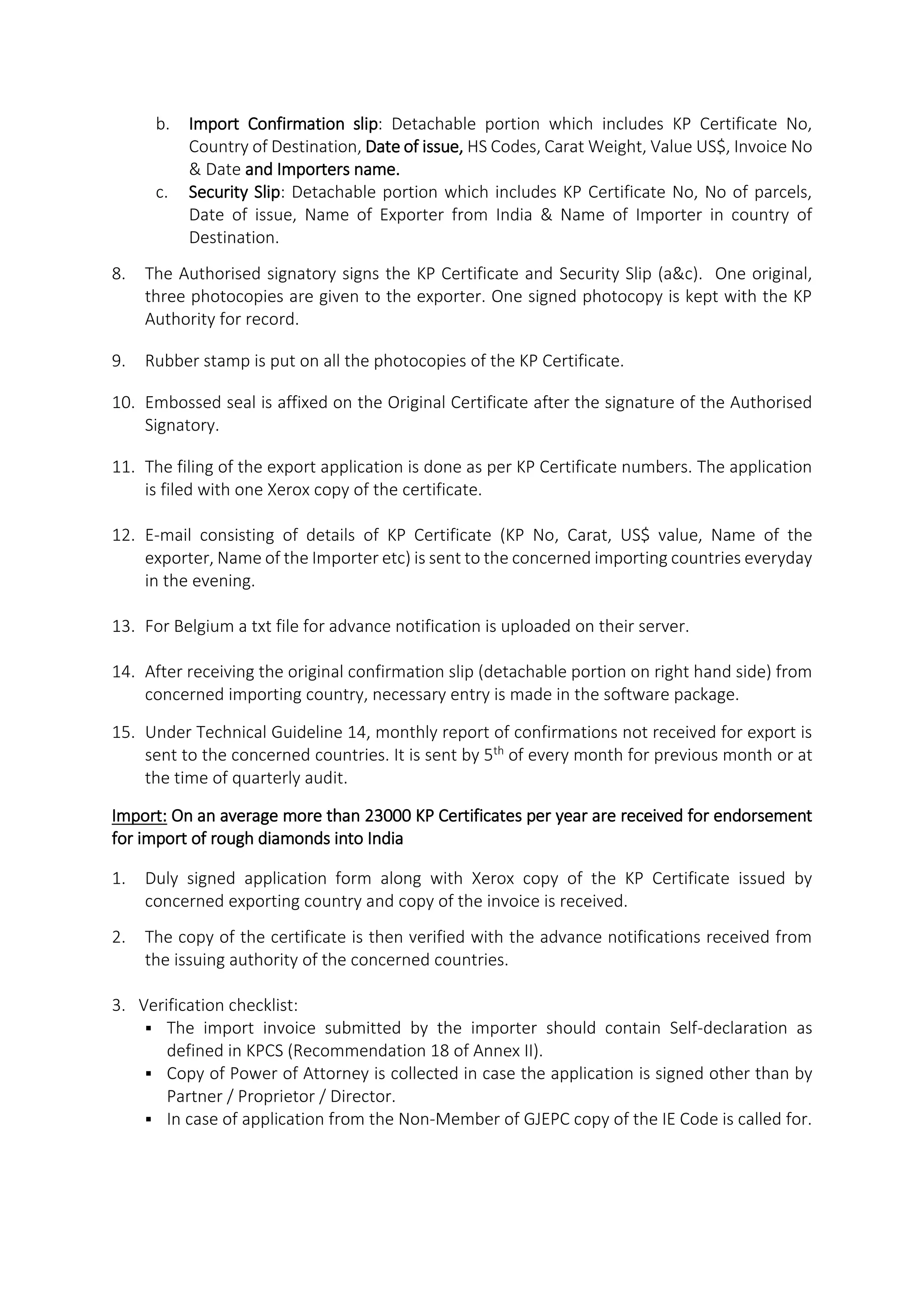 GJEPC Procedure On an average more than 3000 KP Certificates per year ...