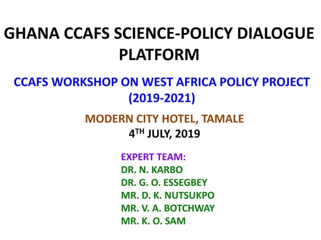 Ghana science-policy dialogue platform presentations | PPT