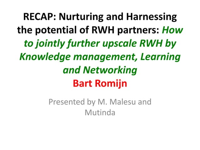 Annex 9 Recap Knowledge, Learning, Networks | PPT