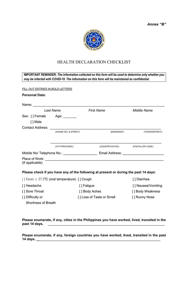 Annex_ABC_Downloadable_Forms.pdf | Infectious Diseases | Diseases and ...