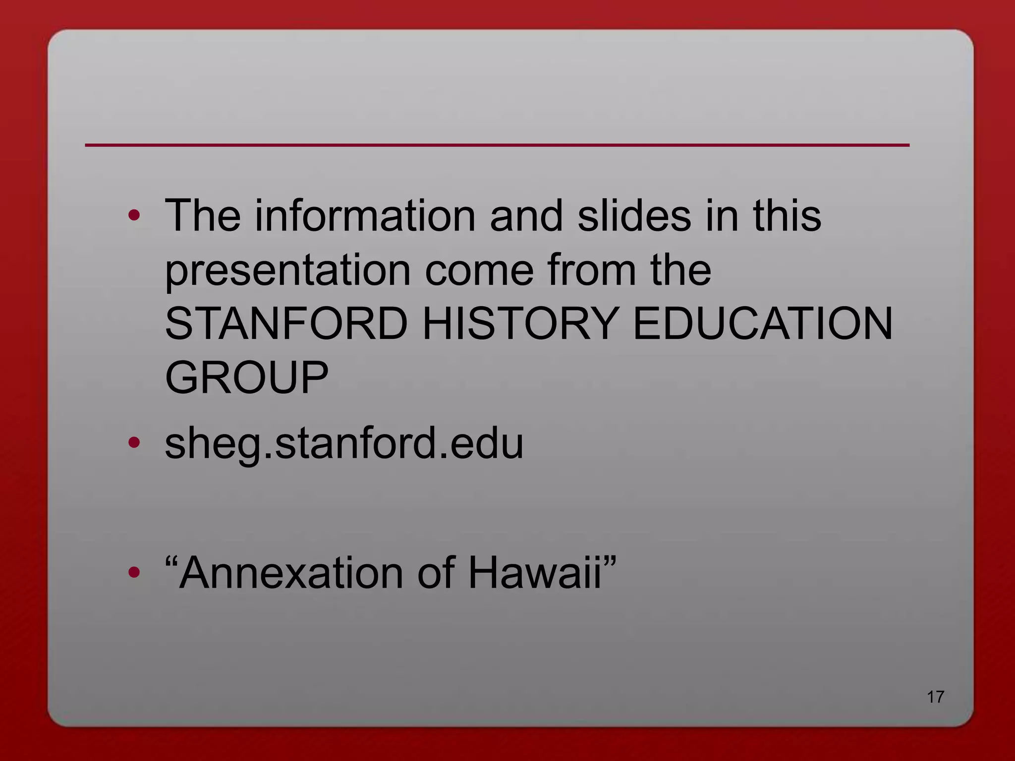 Annexation of Hawaii | PPTX