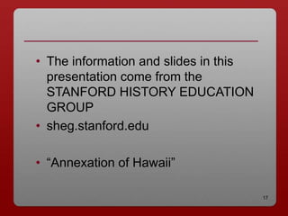 Annexation of Hawaii | PPTX