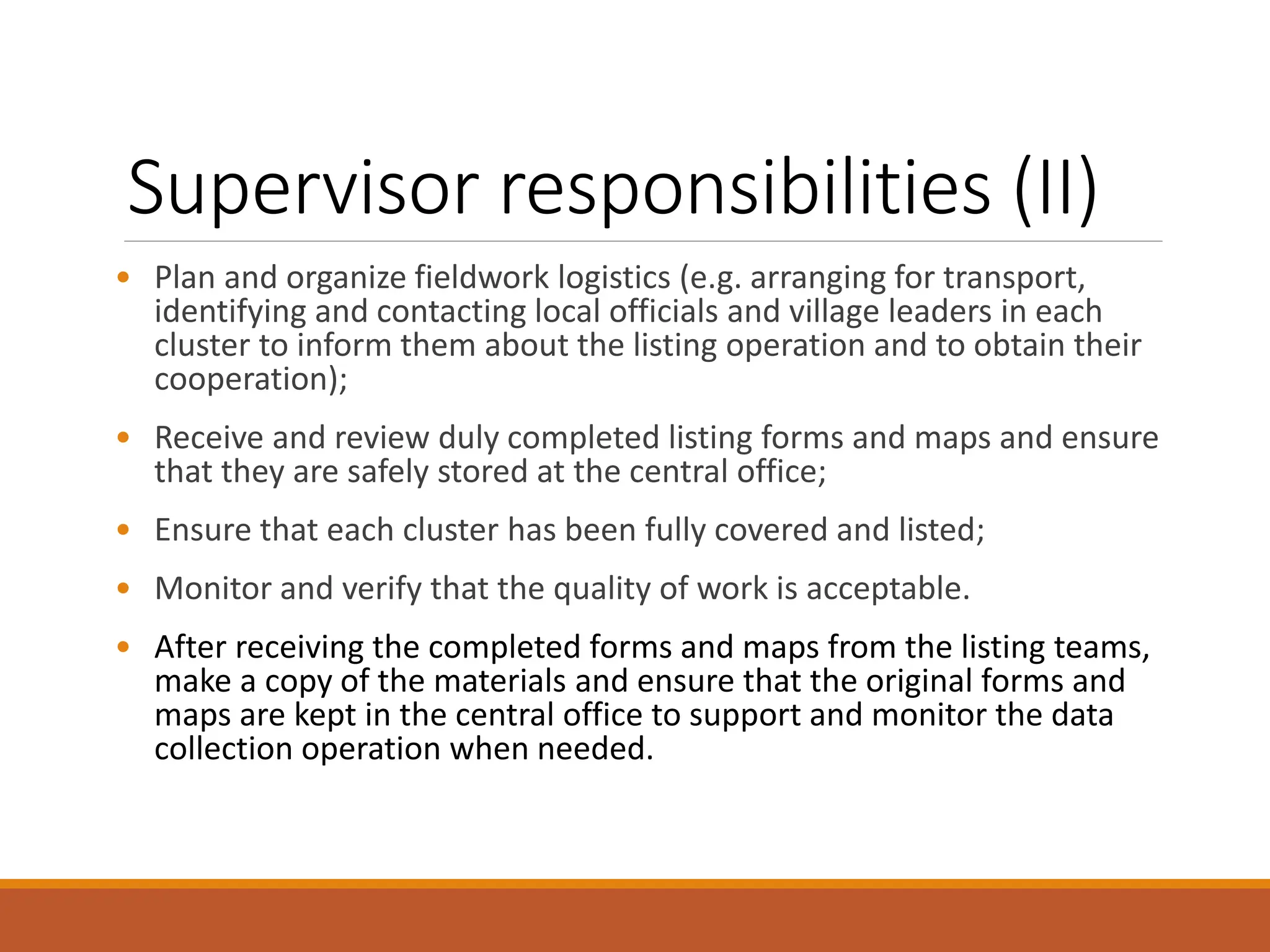 Annex H. Example Mapping and Household Listing Training Presentation 7. ...
