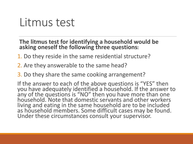 Annex H. Example Mapping and Household Listing Training Presentation 7. ...