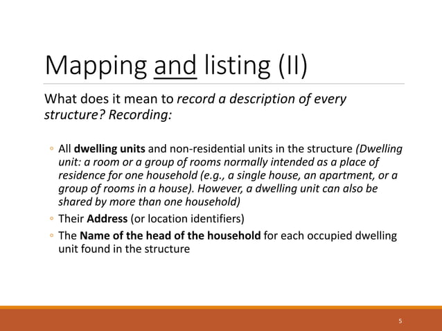 Annex H. Example Mapping and Household Listing Training Presentation 7. ...