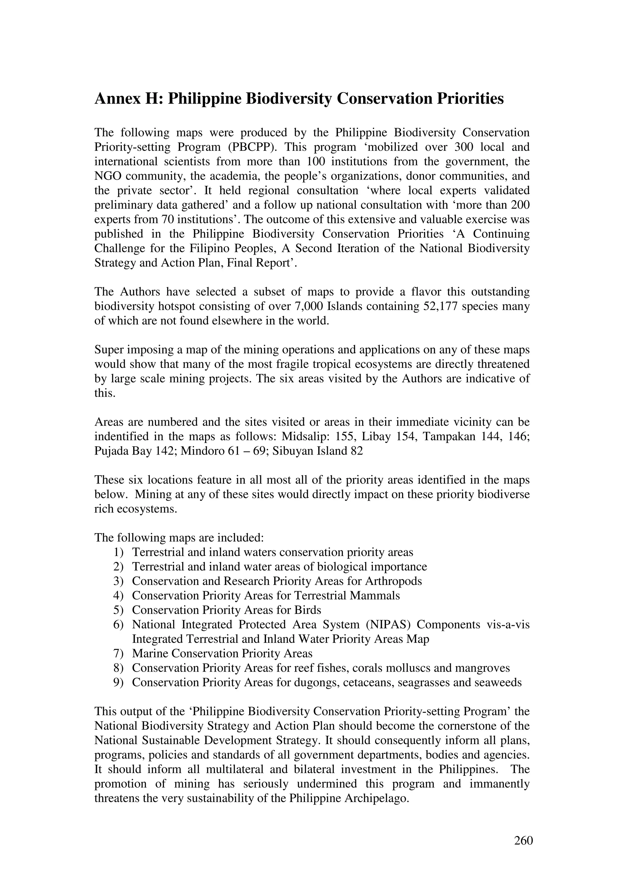 Philippine Biodiversity Conservation Priorities Terrestrial and Inland ...
