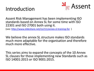 ISO Annex SL Clause 4: Context of the Organisation | PPTX