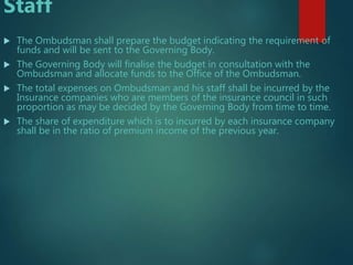 presentation-on-structure-functioning-of-insurance-ombudsman | PPT