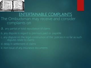 presentation-on-structure-functioning-of-insurance-ombudsman | PPT