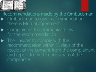 presentation-on-structure-functioning-of-insurance-ombudsman | PPT