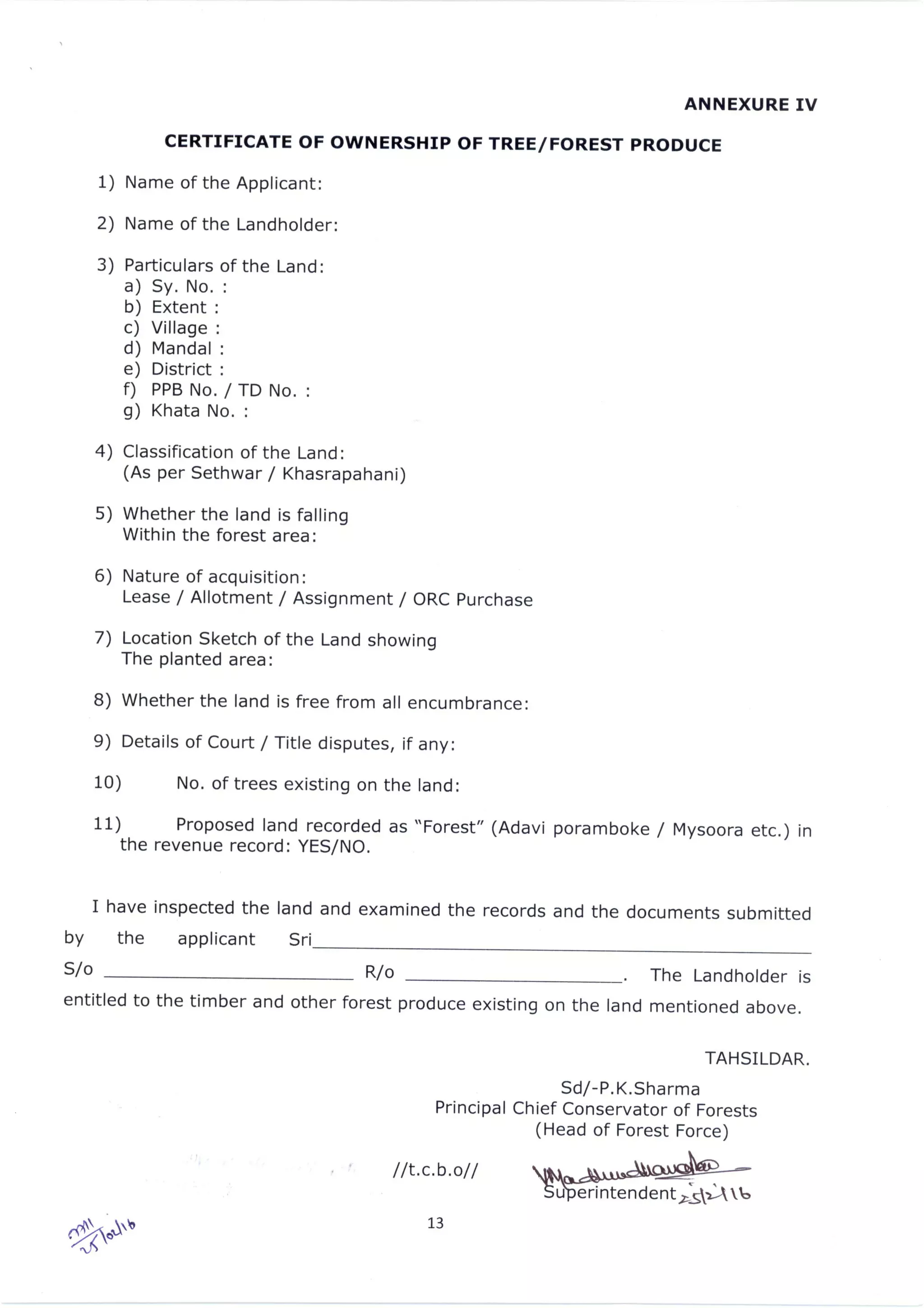 Annexure iv -ownership of tree | PDF