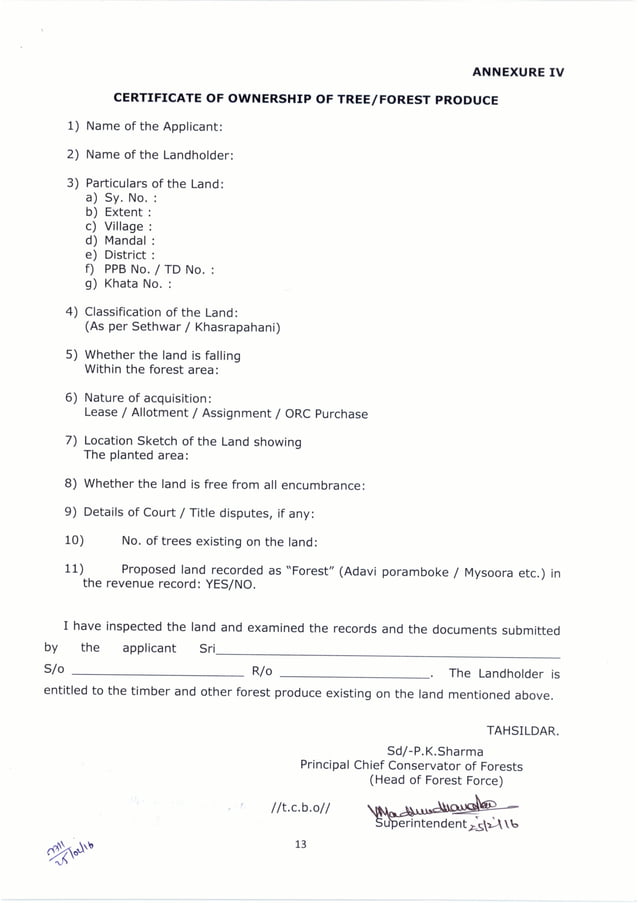 Annexure iv -ownership of tree | PDF