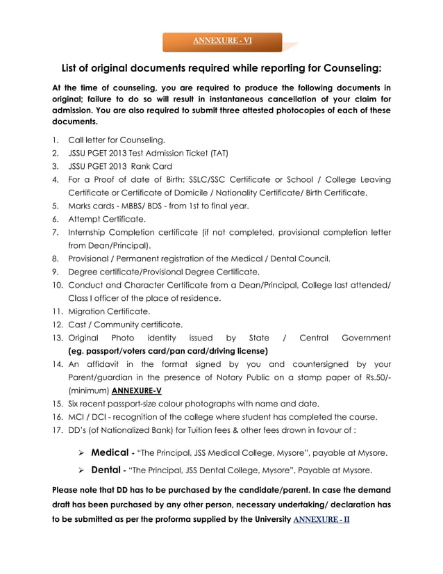 Annexure vi,jss | PDF